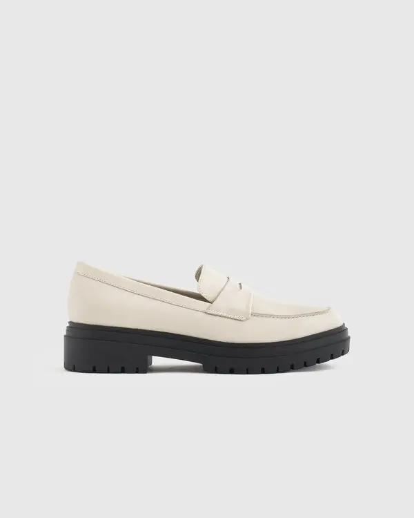 Quince Italian Leather Lug Sole Loafer - Bone