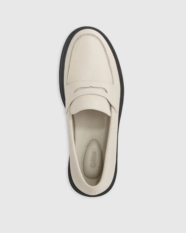 Quince Italian Leather Lug Sole Loafer - Bone