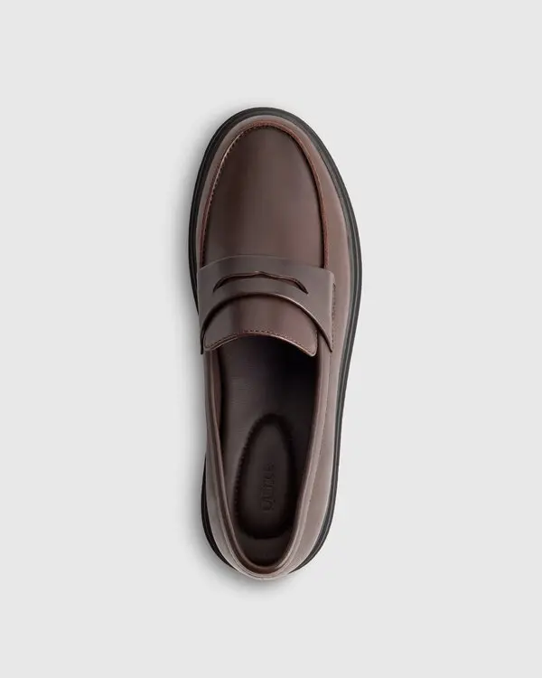 Quince Italian Leather Lug Sole Loafer - Coffee Bean