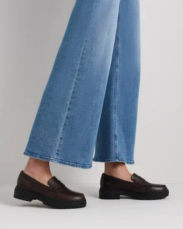 Quince Italian Leather Lug Sole Loafer - Coffee Bean