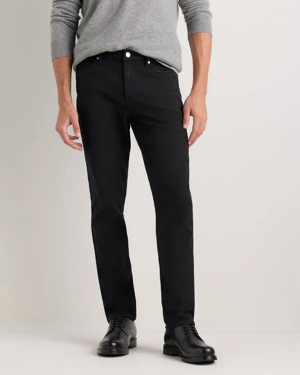 Quince French Terry Slim 5-pocket Pants - True Black