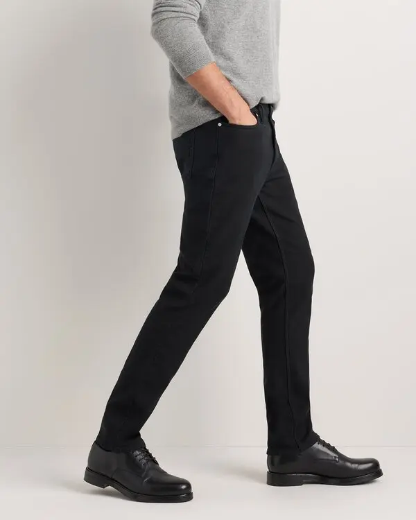 Quince French Terry Slim 5-pocket Pants - True Black