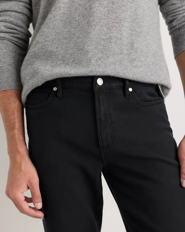 Quince French Terry Slim 5-pocket Pants - True Black