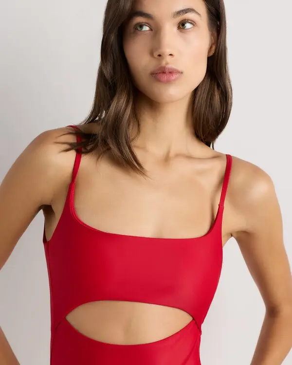 Quince Italian Cut Out One-piece Swimsuit - Cherry