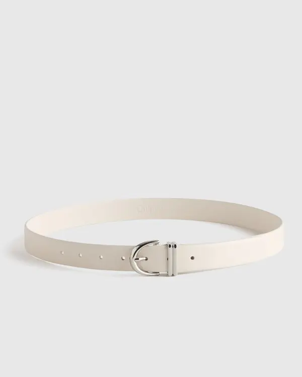Quince Alora European Leather Belt - Bone