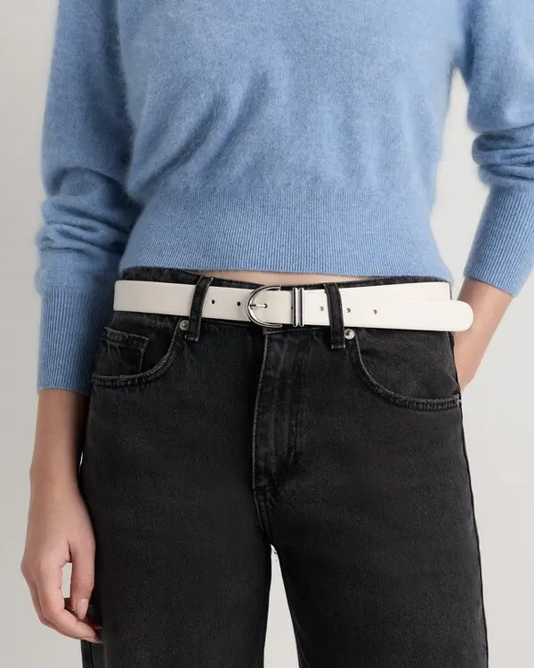 Quince Alora European Leather Belt - Bone