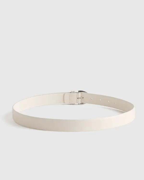 Quince Alora European Leather Belt - Bone