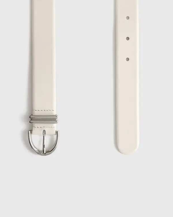 Quince Alora European Leather Belt - Bone