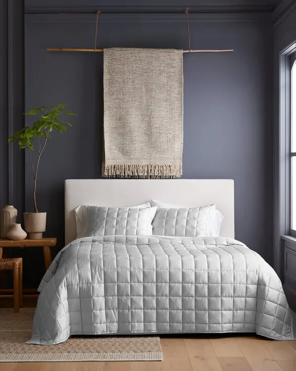Quince Bamboo Box Quilt - Light Grey