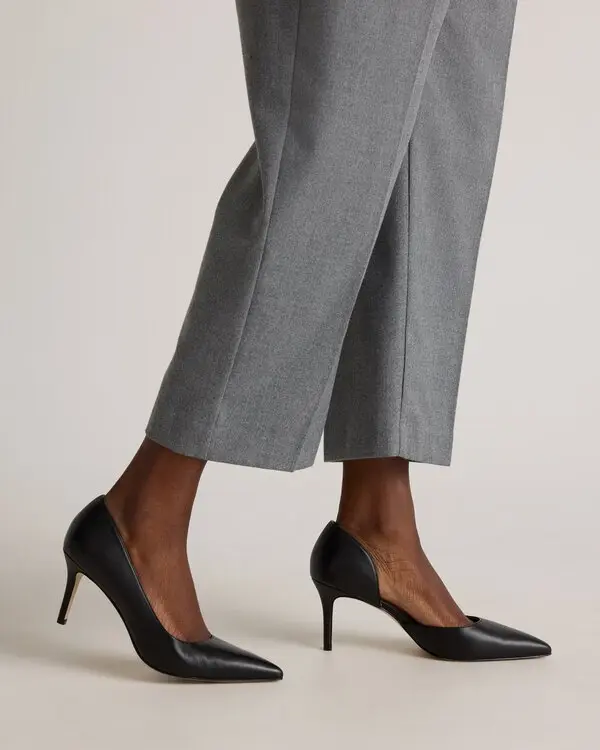Quince Italian Leather 75mm D'orsay Pump - Black