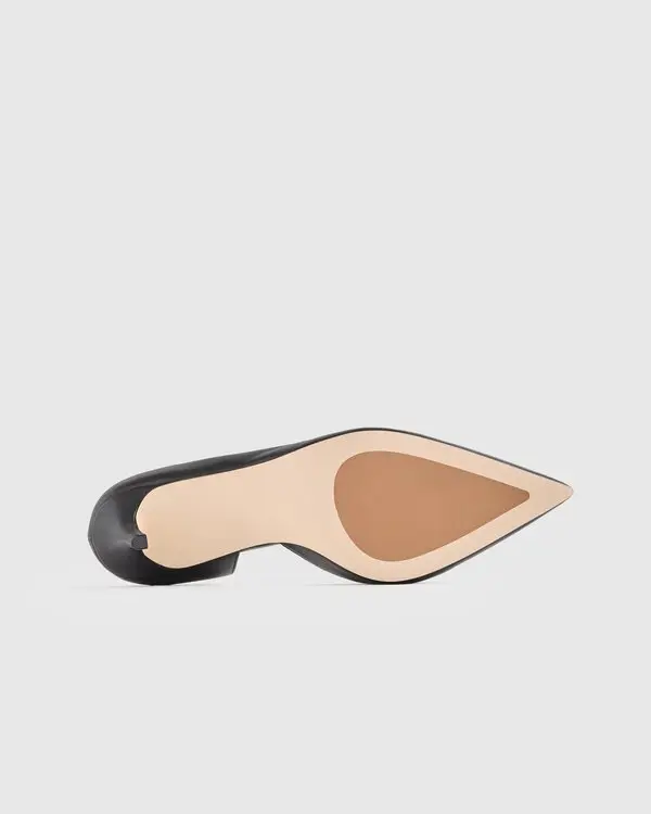 Quince Italian Leather 75mm D'orsay Pump - Black