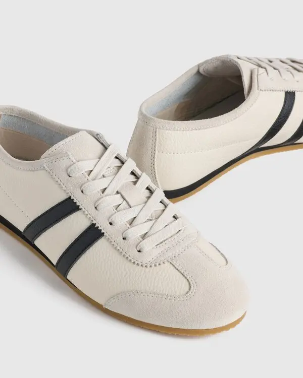 Quince Italian Leather & Suede Low Profile Sneaker - Birch