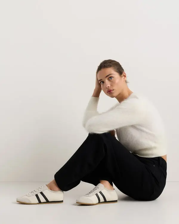 Quince Italian Leather & Suede Low Profile Sneaker - Birch