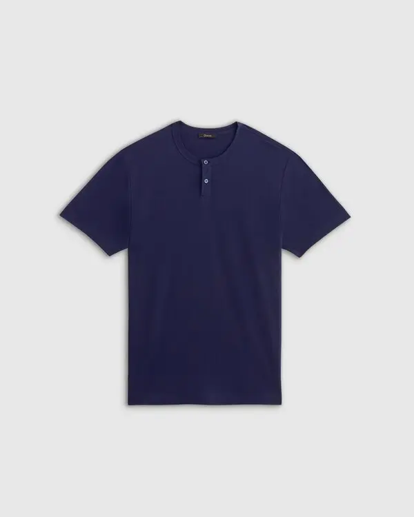 Quince 100% Pima Cotton Luxe Touch Henley - Deep Navy