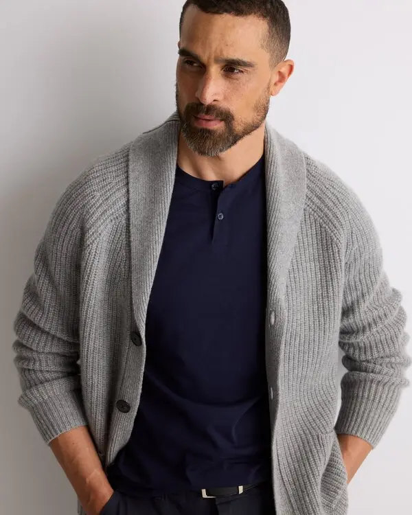 Quince 100% Pima Cotton Luxe Touch Henley - Deep Navy