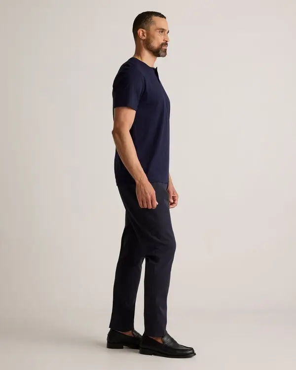 Quince 100% Pima Cotton Luxe Touch Henley - Deep Navy