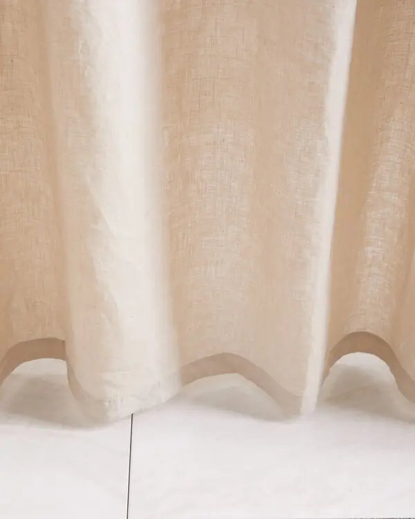 Quince European Linen Shower Curtain - Beige