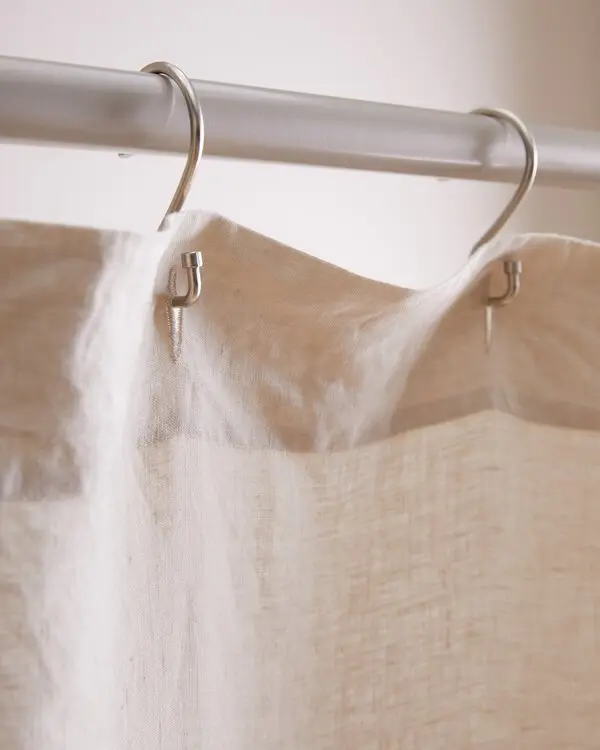 Quince European Linen Shower Curtain - Beige