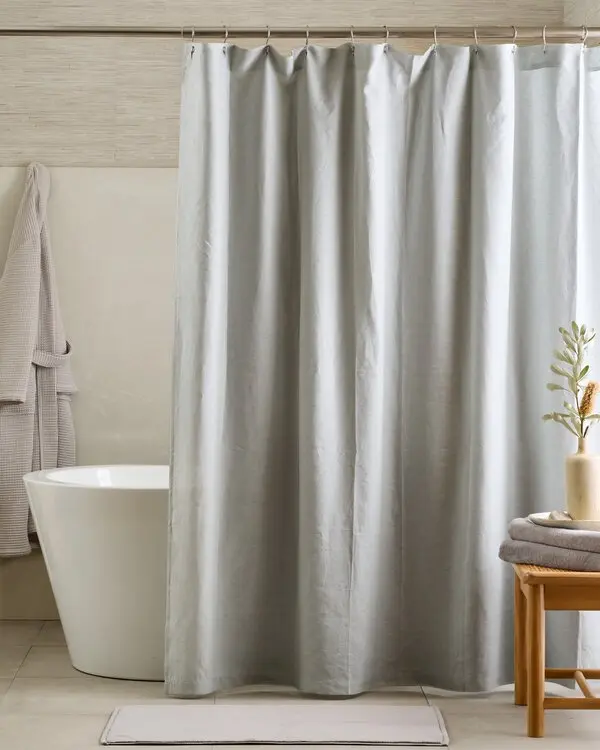 Quince European Linen Shower Curtain - Mist