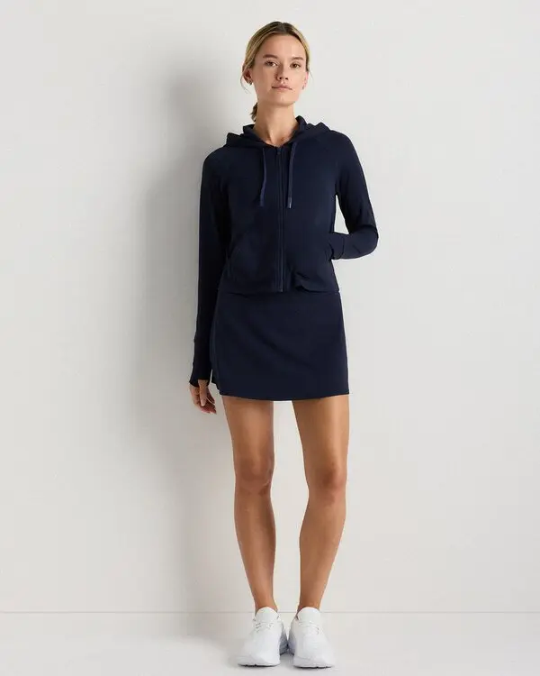 Quince Ultra-form Hooded Crop Jacket - Deep Navy