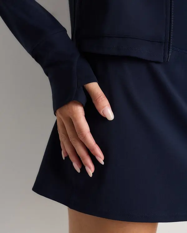 Quince Ultra-form Hooded Crop Jacket - Deep Navy