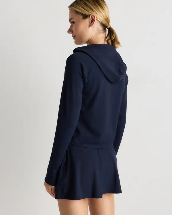 Quince Ultra-form Hooded Crop Jacket - Deep Navy
