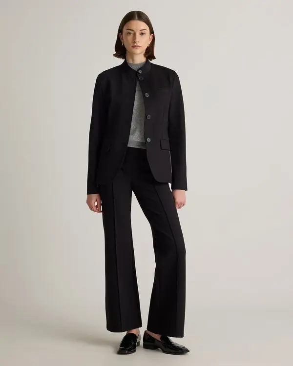 Quince Ultra-stretch Ponte Blazer - Black