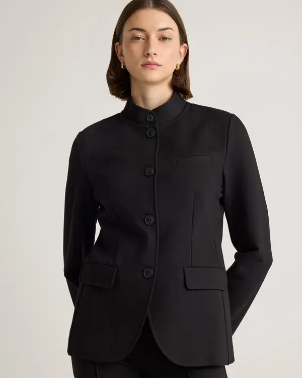 Quince Ultra-stretch Ponte Blazer - Black