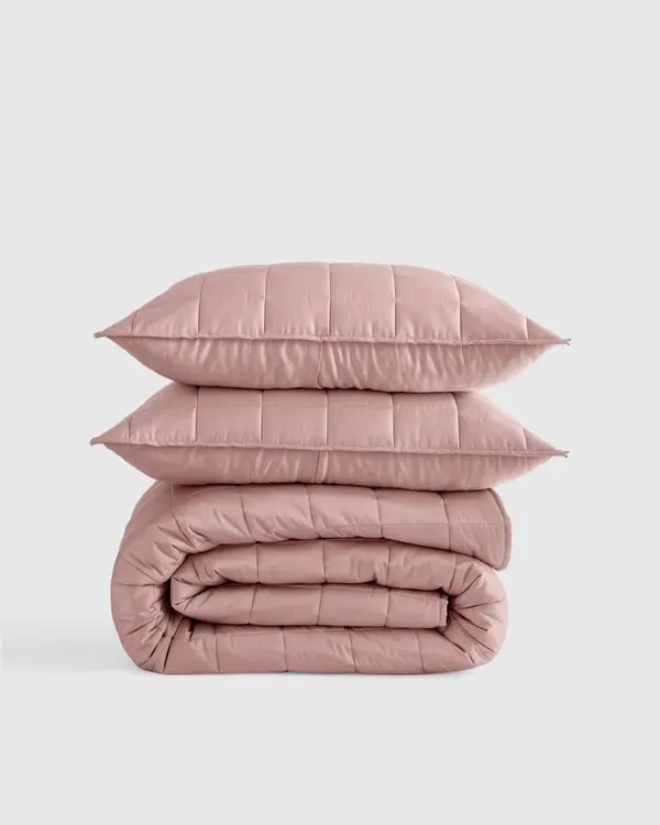 Quince Bamboo Box Quilt Set - Fig