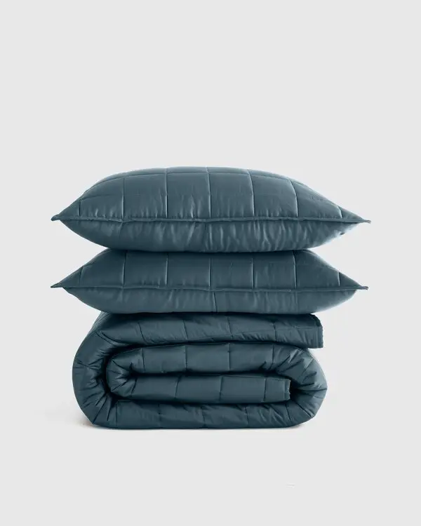 Quince Bamboo Box Quilt Set - Nightfall
