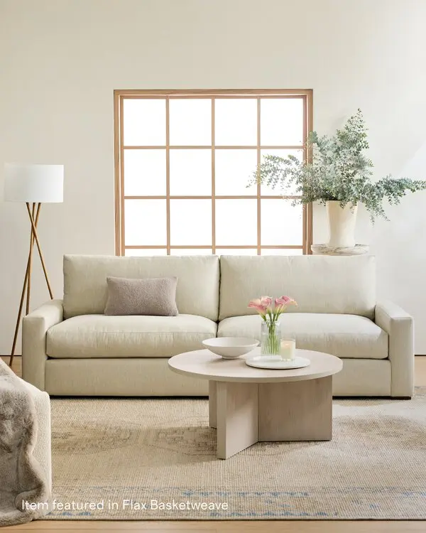Quince Stillman Sofa In Performance Basketweave - Snow
