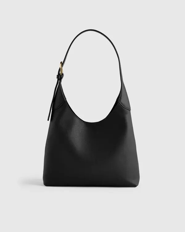 Quince Full-grain Leather Shoulder Bag - Black