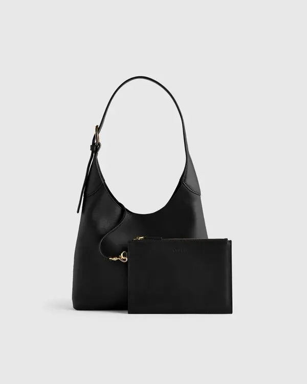 Quince Full-grain Leather Shoulder Bag - Black