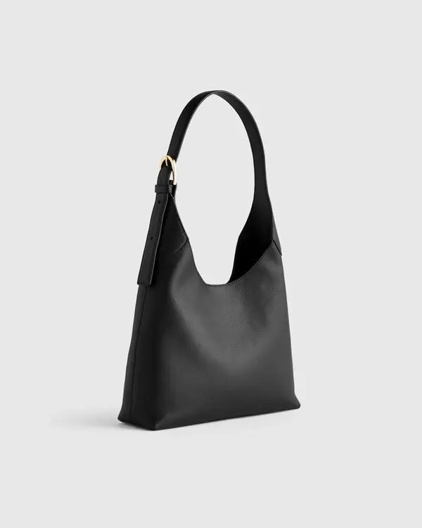 Quince Full-grain Leather Shoulder Bag - Black