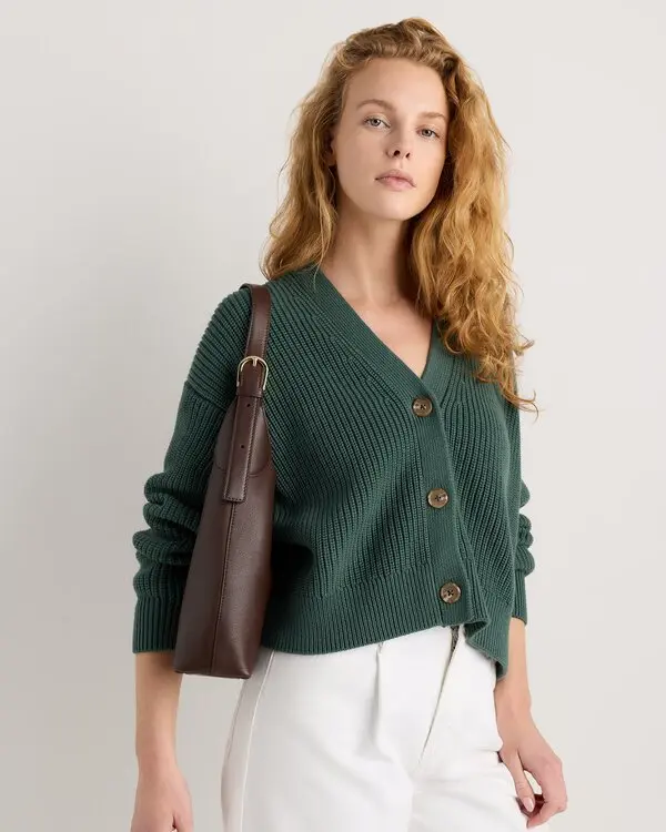 Quince Full-grain Leather Shoulder Bag - Espresso Brown