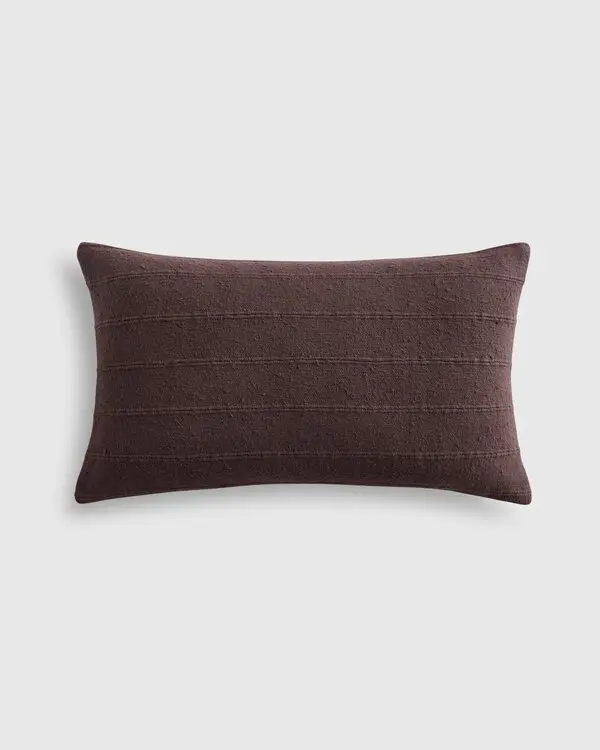 Quince Textured Striped Cotton Pillow Cover - Espresso