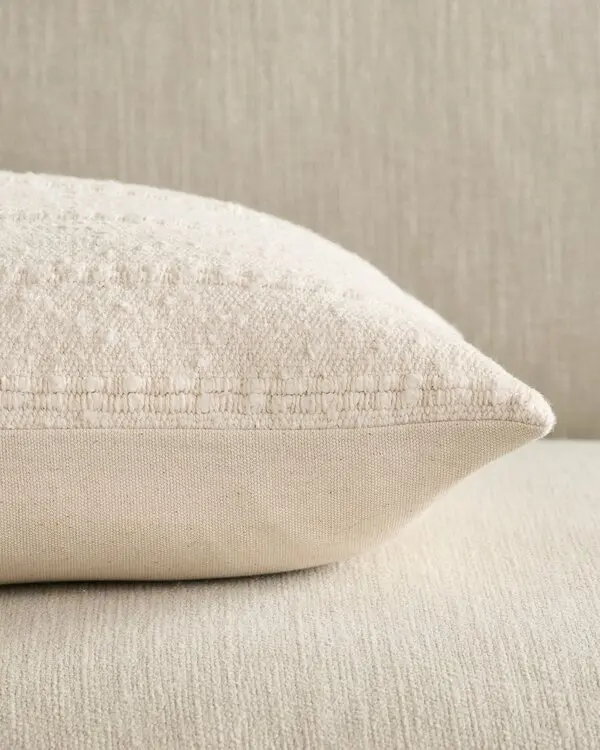 Quince Textured Striped Cotton Pillow Cover