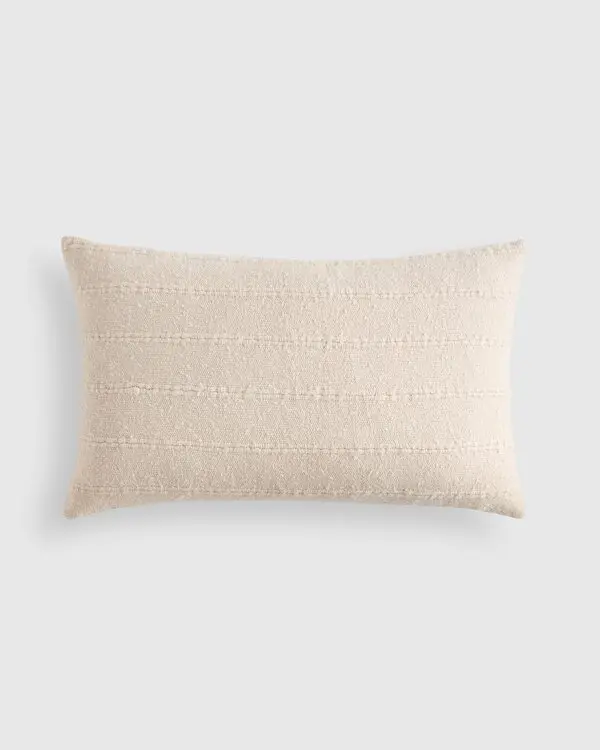 Quince Textured Striped Cotton Pillow Cover - Natural