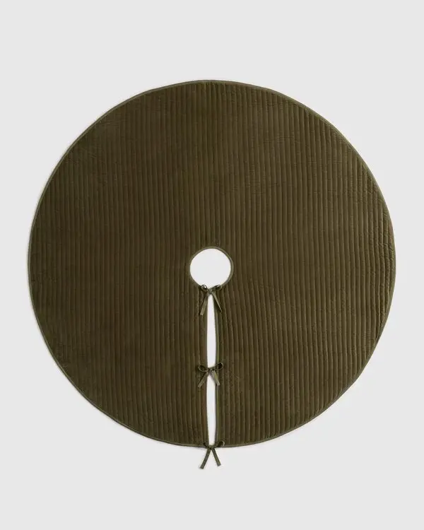 Quince Cotton Velvet Tree Skirt - Moss