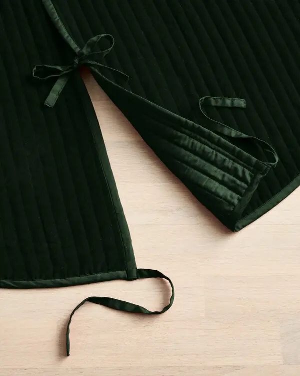Quince Cotton Velvet Tree Skirt - Spruce