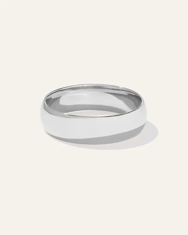 Quince Low Dome Band Ring - White Gold