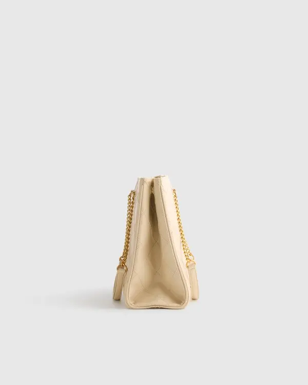 Quince Italian Leather Diamond Stitch Tote