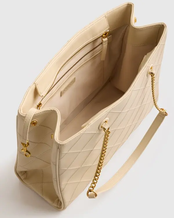 Quince Italian Leather Diamond Stitch Tote