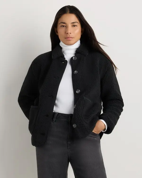 Quince Sherpa Barn Jacket - Black