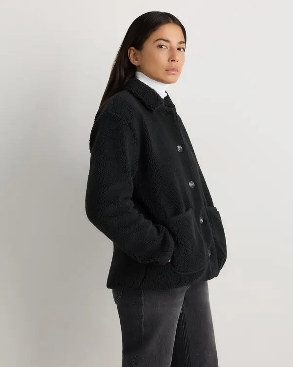 Quince Sherpa Barn Jacket - Black