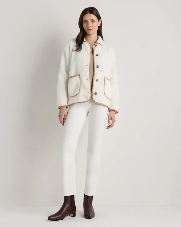 Quince Sherpa Barn Jacket - Frost/camel