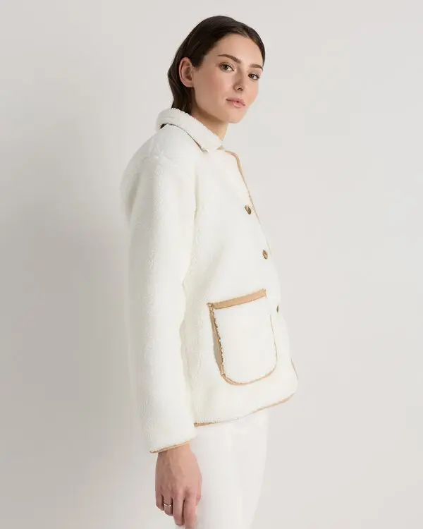 Quince Sherpa Barn Jacket - Frost/camel
