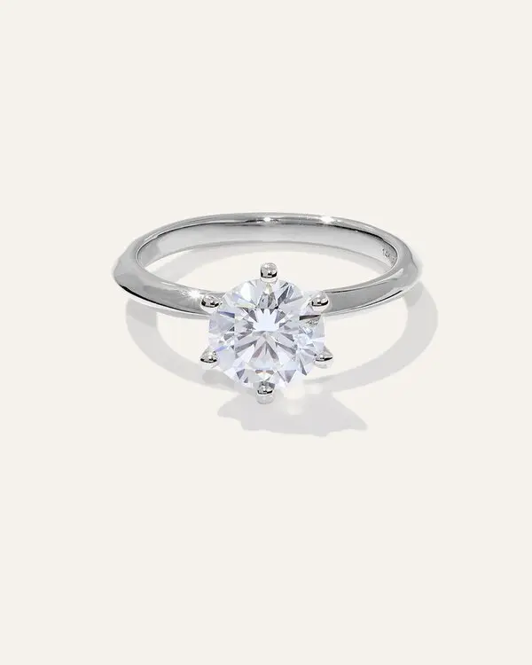 Quince Lab Grown Diamond Round Six Prong Knife Edge Engagement Ring - Platinum