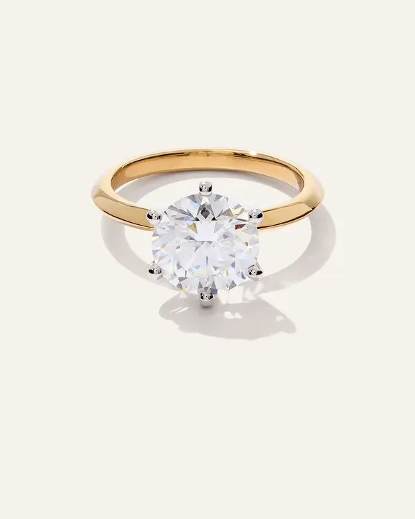 Quince Lab Grown Diamond Six Prong Knife Edge Engagement Ring - Yellow Gold