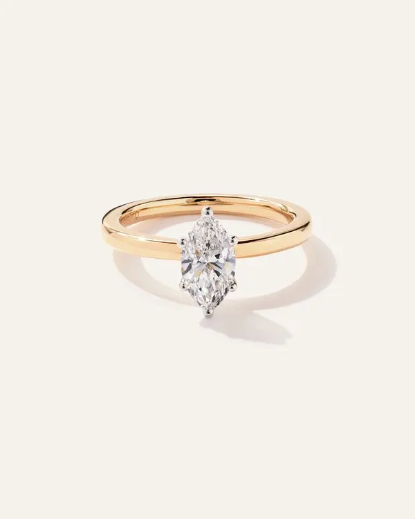 Quince Lab Grown Diamond Marquise Comfort Fit Engagement Ring - Yellow Gold
